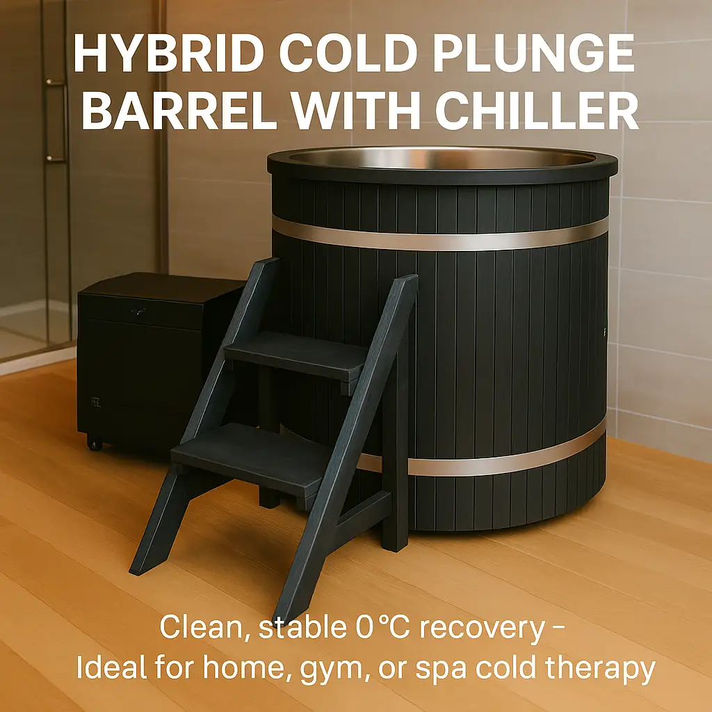 Hybrid Cold Plunge Barrel with Chiller for Ice Bath Recovery